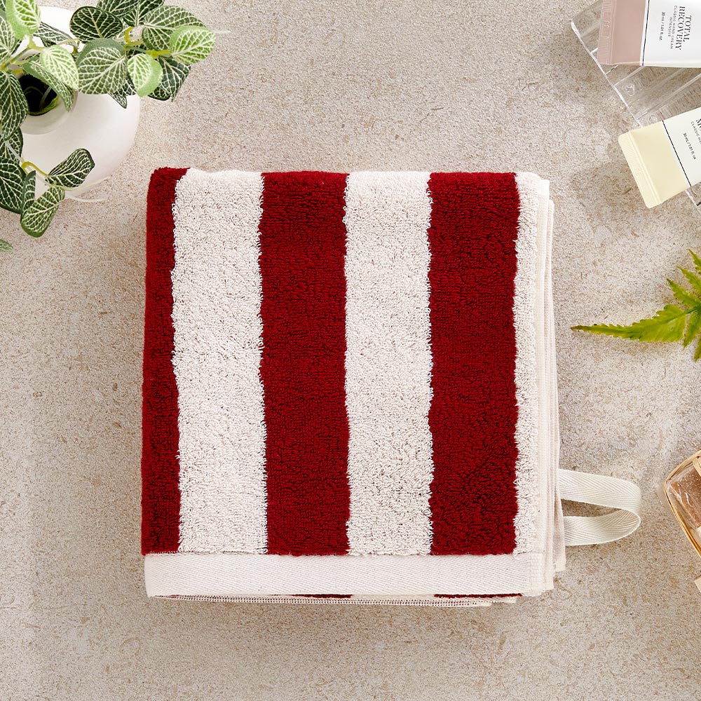 볼드 스트라이프 세면타월 RED 40X80cm 190g_BG0124063- 모던하우스