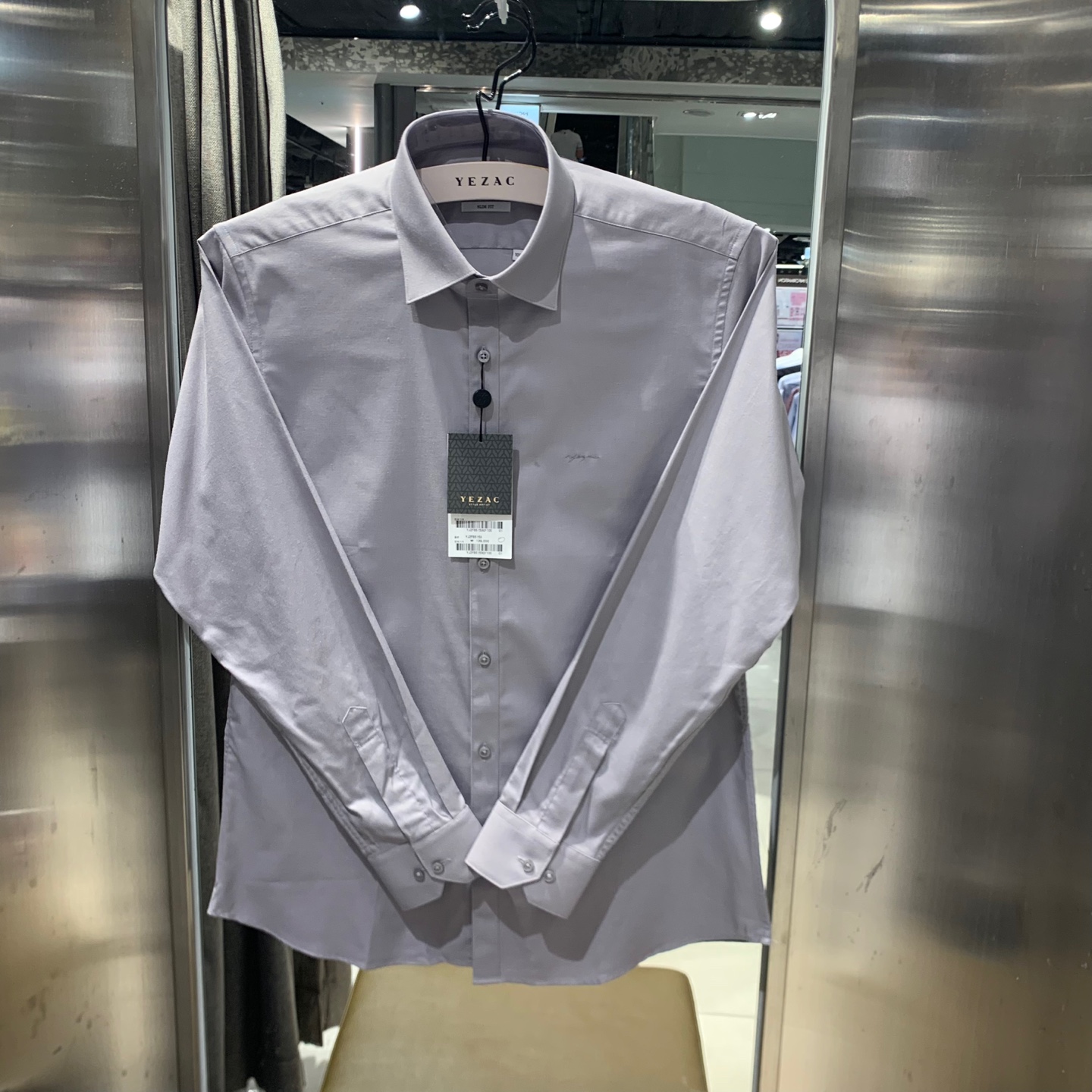 [예작]남성와이셔츠 기본 세미 솔리드 그레이 슬림핏 긴팔셔츠 (YJ2FBS153GY)- 이랜드몰