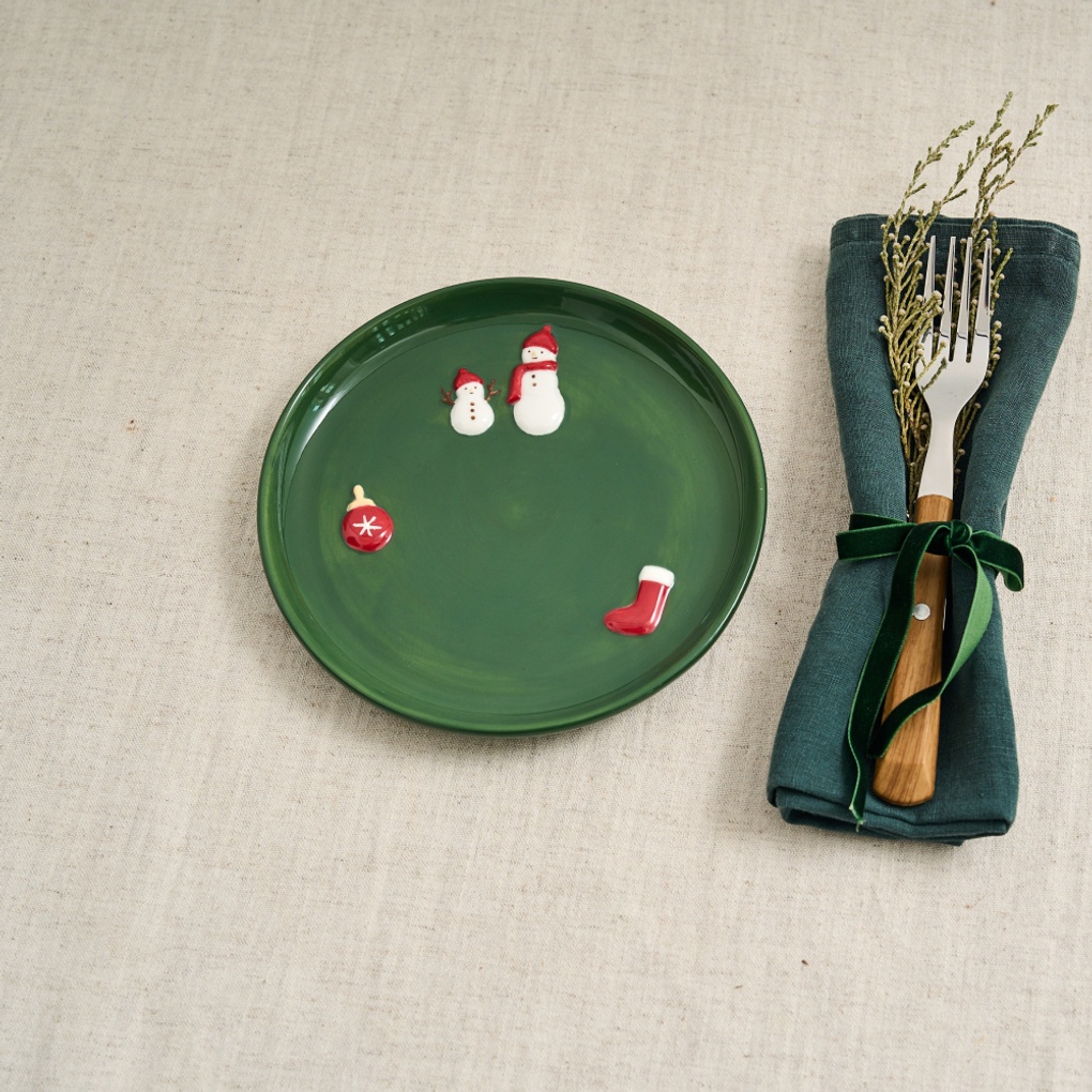 L 산타의 겨울선물 볼록접시 눈사람 D17_QINGFA_NK9124032- 모던하우스