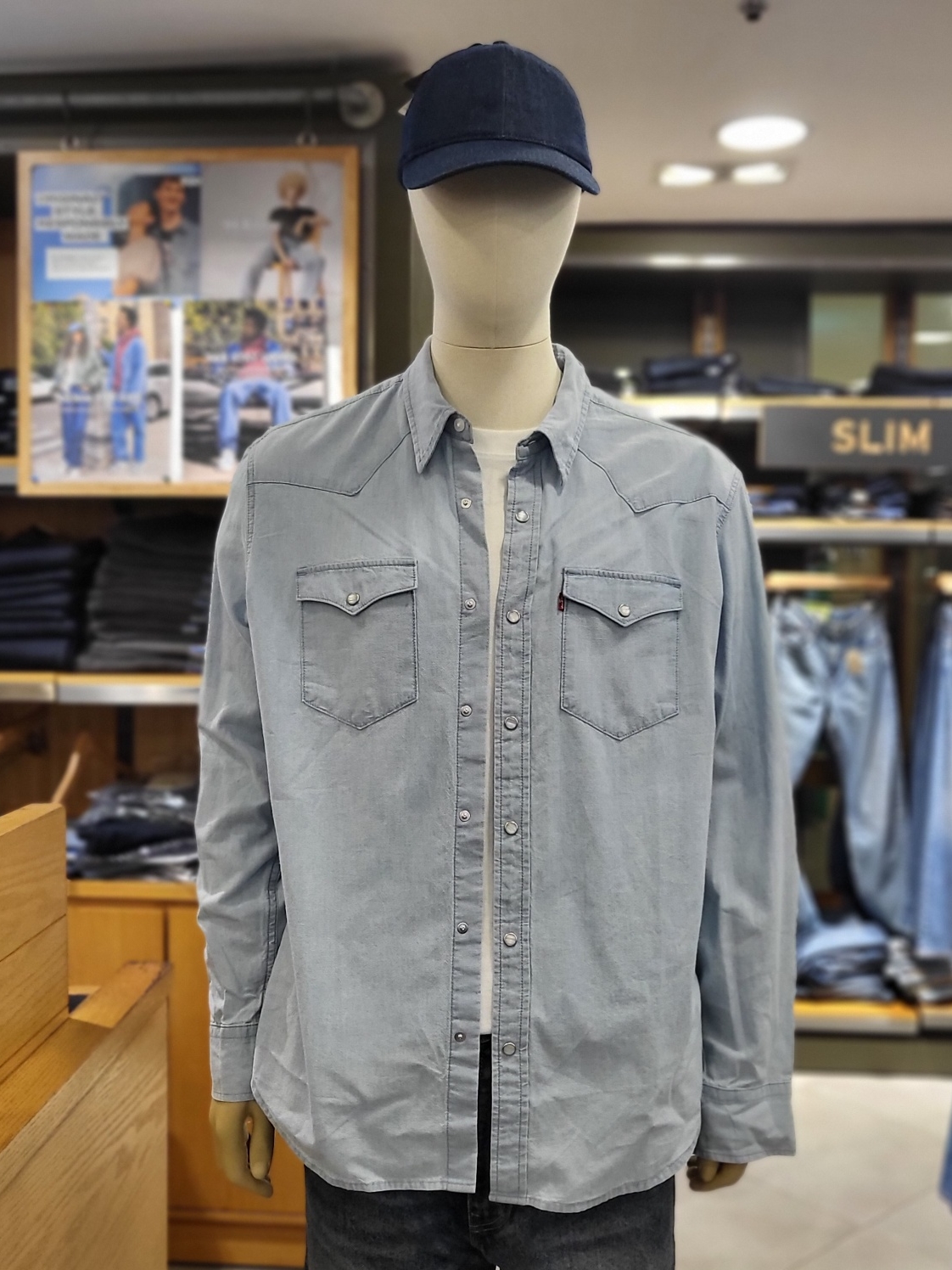 [리바이스] 웨스턴 빈티지 청남방 연청 데님셔츠 857450155 NC순천- 이랜드몰