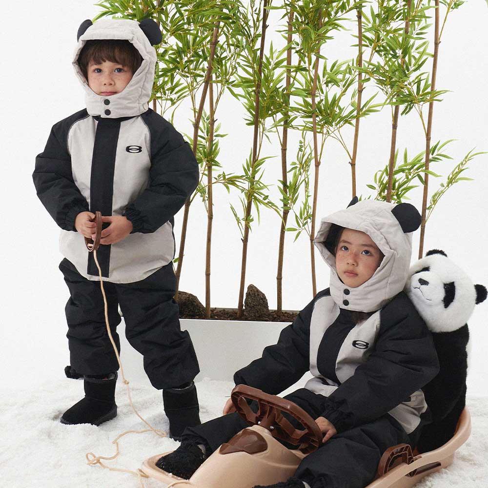 뽀바오 판다 올인원 패딩 슈트_BLACK- KIDIKIDI