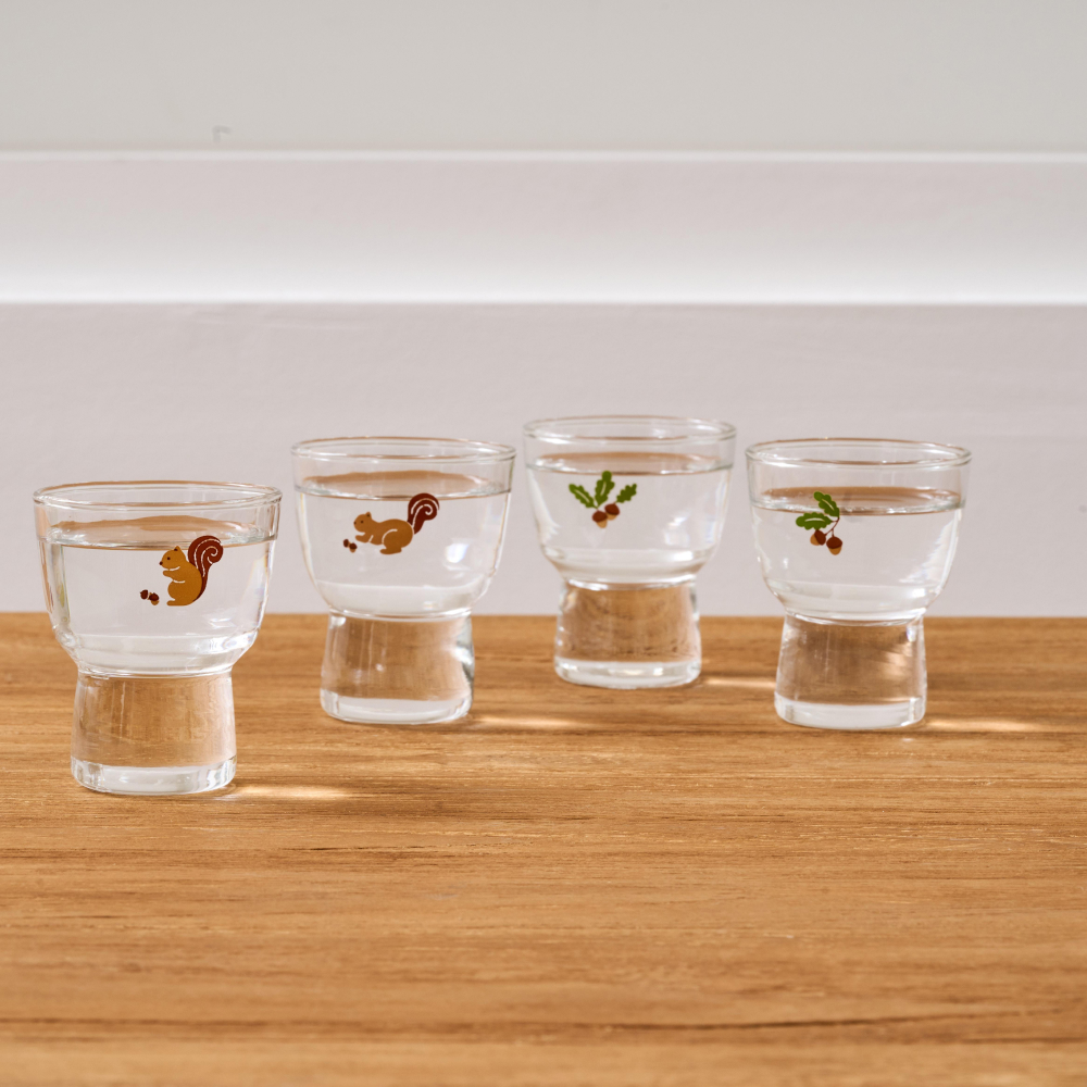 L 다람쥐 굽있는 소주잔 4P SET (60ml)_NK2424008- 모던하우스