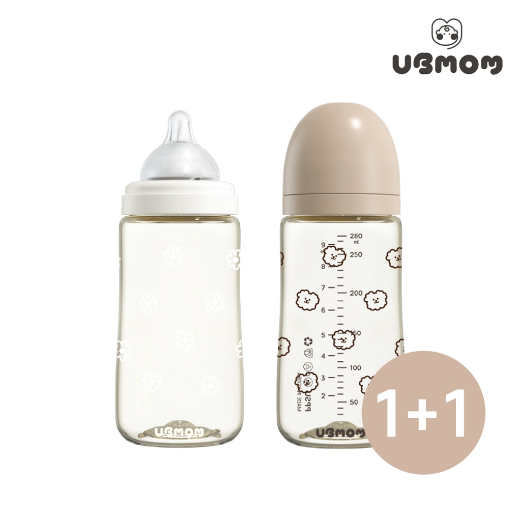 유비맘 PPSU 디자인 젖병 280ml 1+1 (M젖꼭지 포함)- 이랜드몰