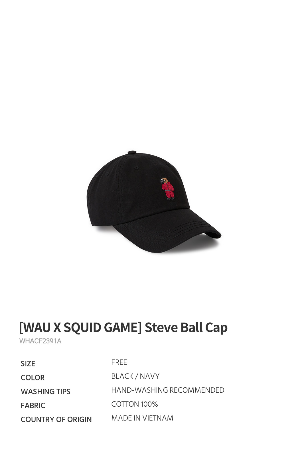 Whoau Wau X Squid Game Steve Ball Cap