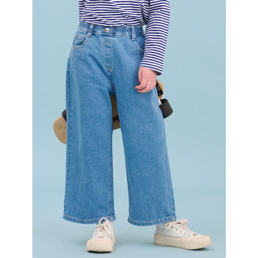 [BEANPOLE KIDS] 여아 세미 와이드 데님 팬츠 블루 (BI5121G01P)- 이랜드몰