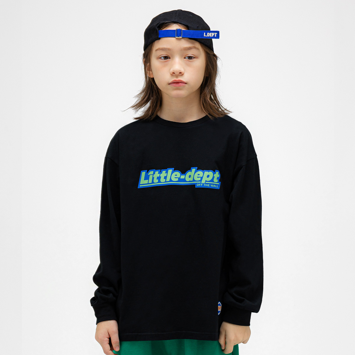 심볼 레터링 롱 슬리브 티셔츠 Black- KIDIKIDI