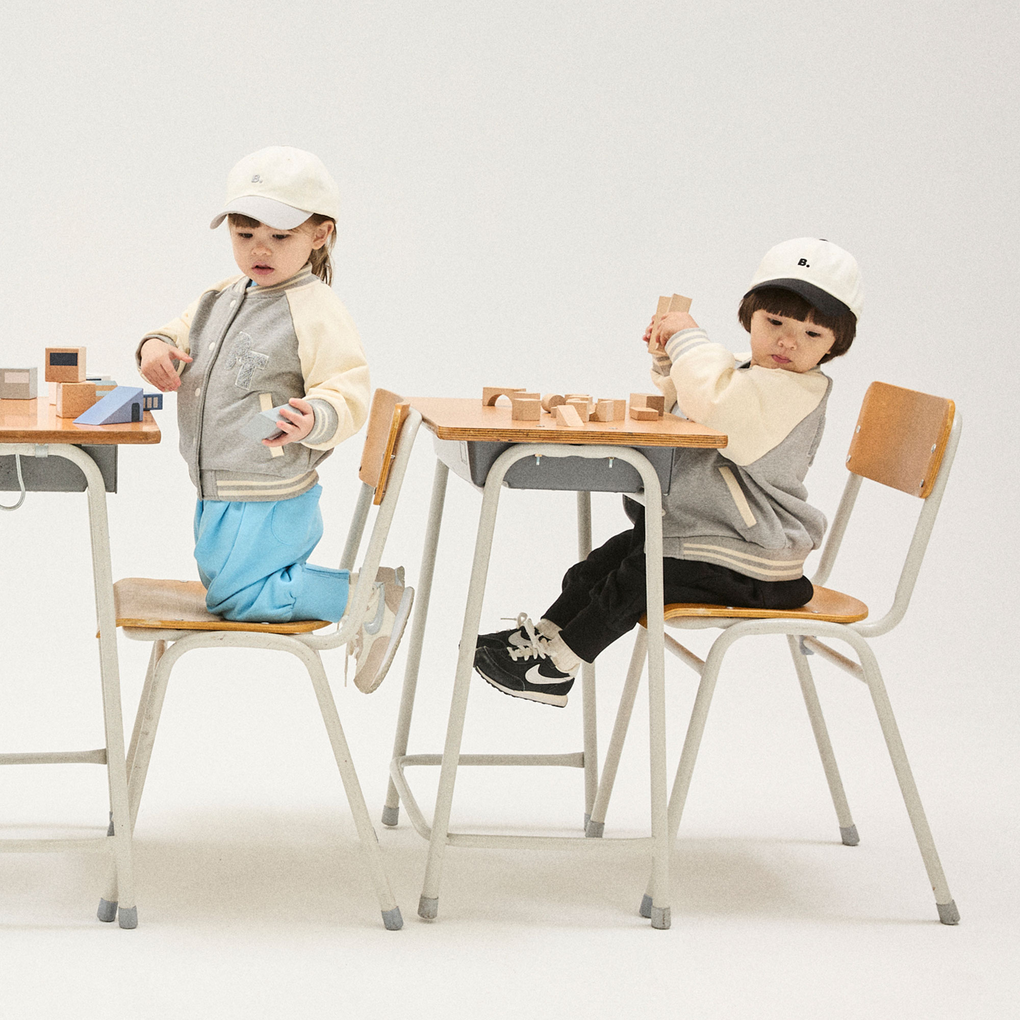 BT 야구점퍼 l 멜란지그레이- KIDIKIDI