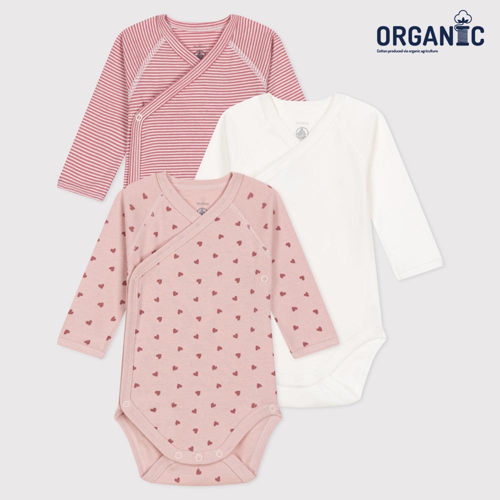 [쁘띠바또] 미니패턴 랩 바디수트 3팩 (NUF43NB55F_PK)- KIDIKIDI