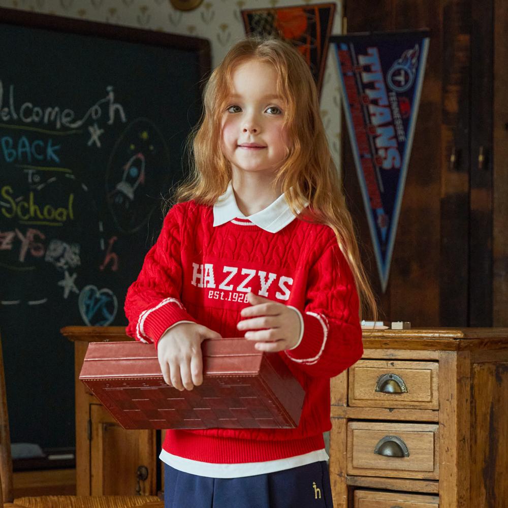 헤지스키즈 니트 풀오버 레드 HUS11KR07M_RD- KIDIKIDI