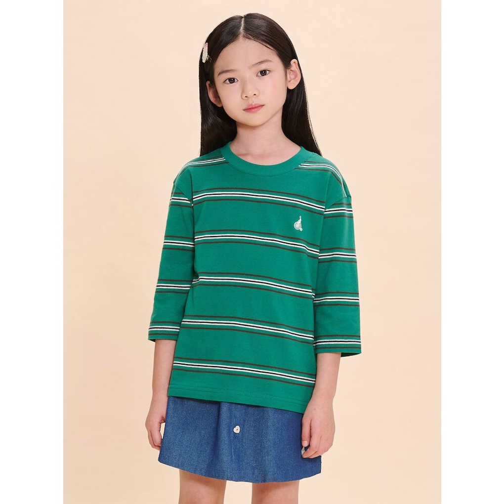 [BEANPOLE KIDS] [BEANPOLE KIDS]멀티 스트라이프 7부 티셔츠 그린- KIDIKIDI
