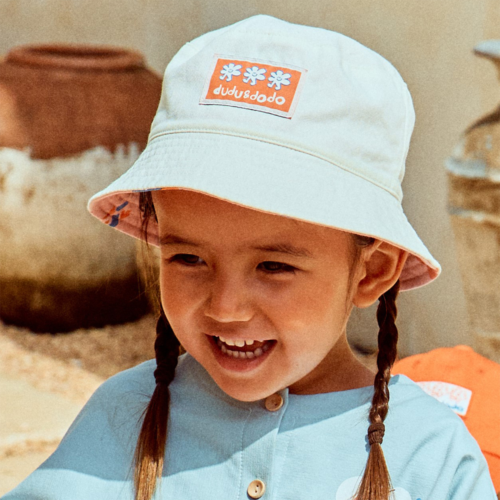 스마일데이지리버시블버킷햇 DKS8HA01- KIDIKIDI