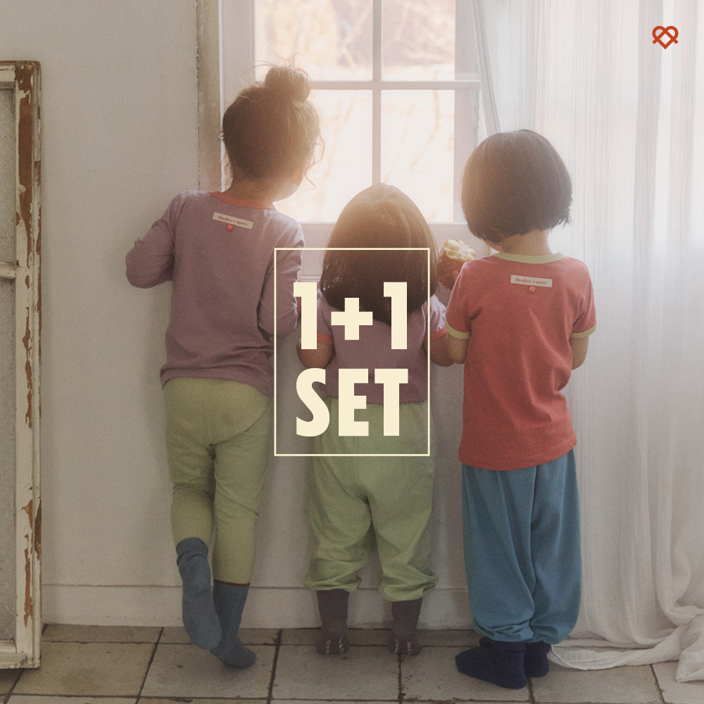 봄 수피마 컬러 배색 실내복 1+1- KIDIKIDI