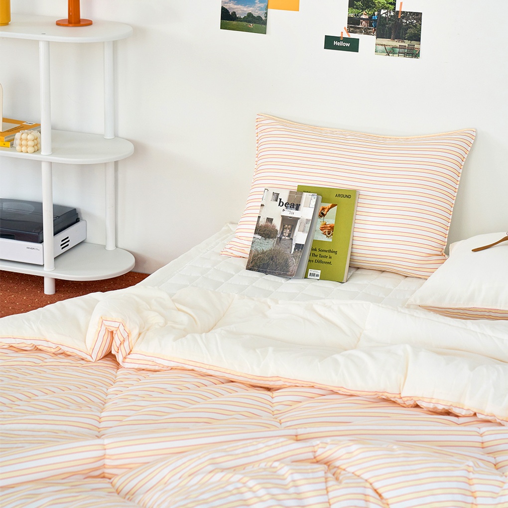 [재결제][SET] ON 소르베 Q 세트 레몬스트라이프 (이불/베개커버 2ea)- 모던하우스