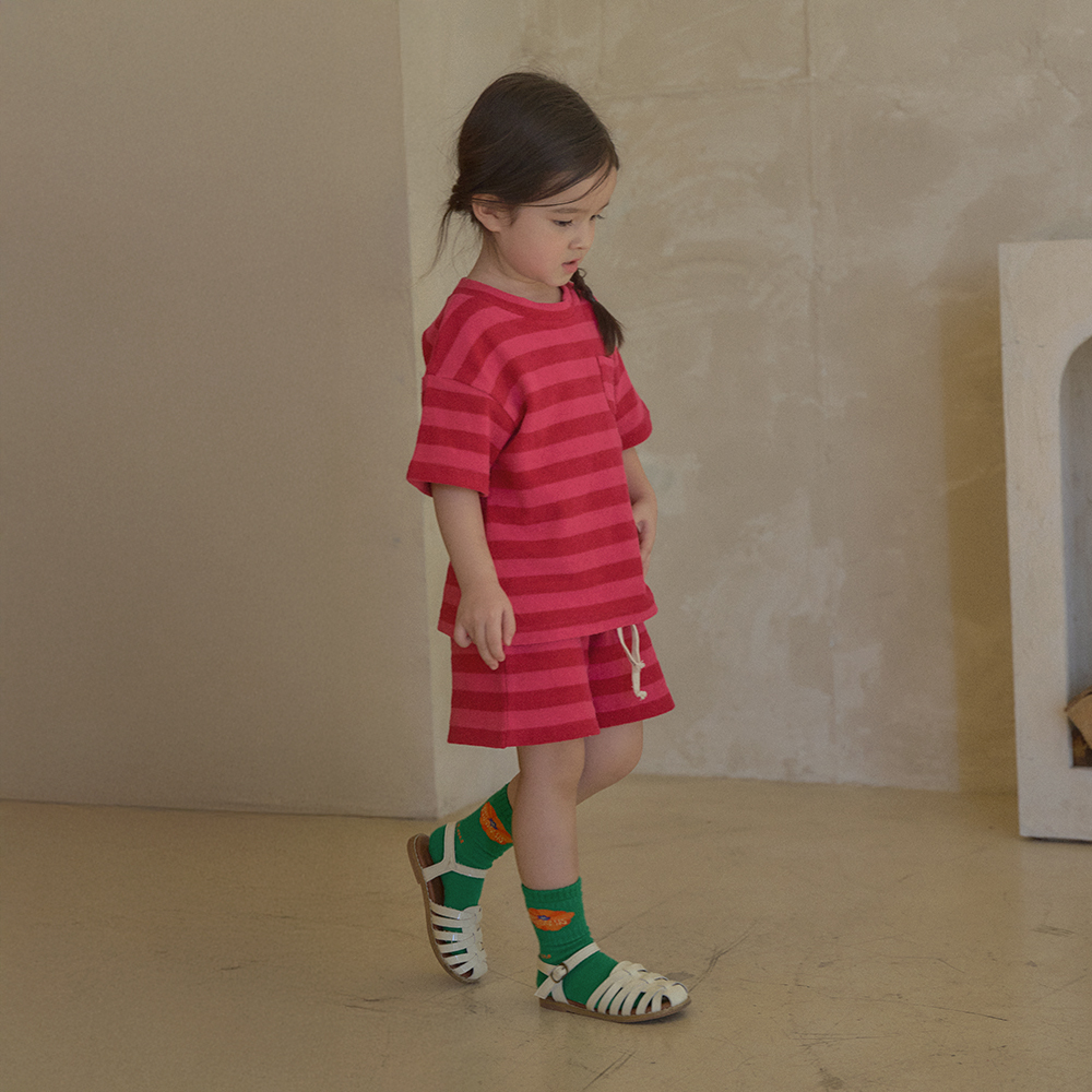 핑크테리ST반팔상하- KIDIKIDI