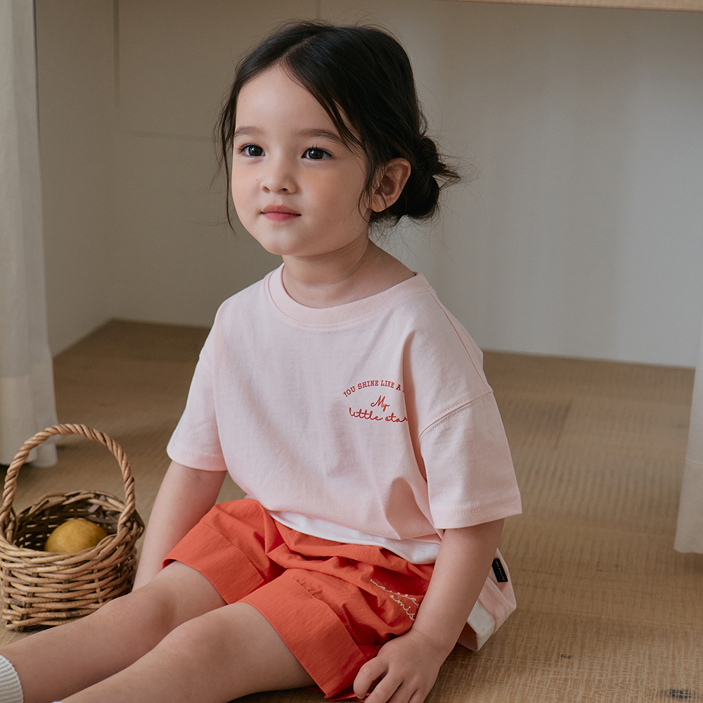 레이어드 티셔츠_핑크- KIDIKIDI