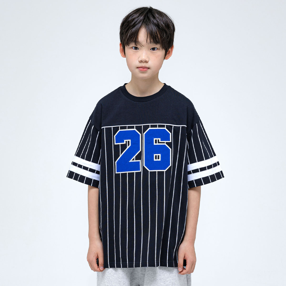 루즈 베이스볼 티셔츠 Black- KIDIKIDI