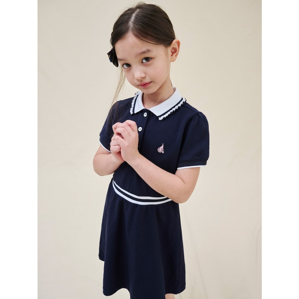 [BEANPOLE KIDS] 반소매 피케 원피스 네이비 (BI5371G05R)- 이랜드몰