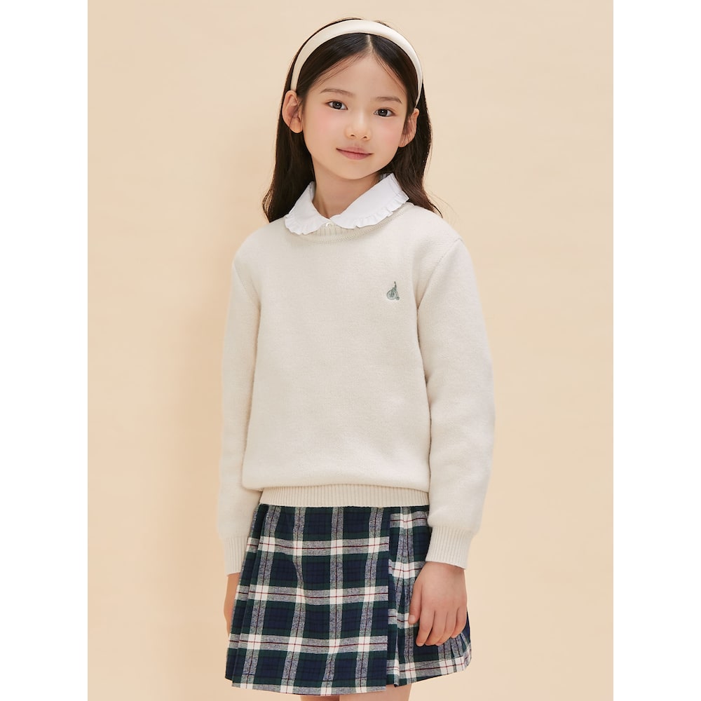 [BEANPOLE KIDS] [Essential] 울 플레인형 자카드 풀오버 니트 아이보- 이랜드몰