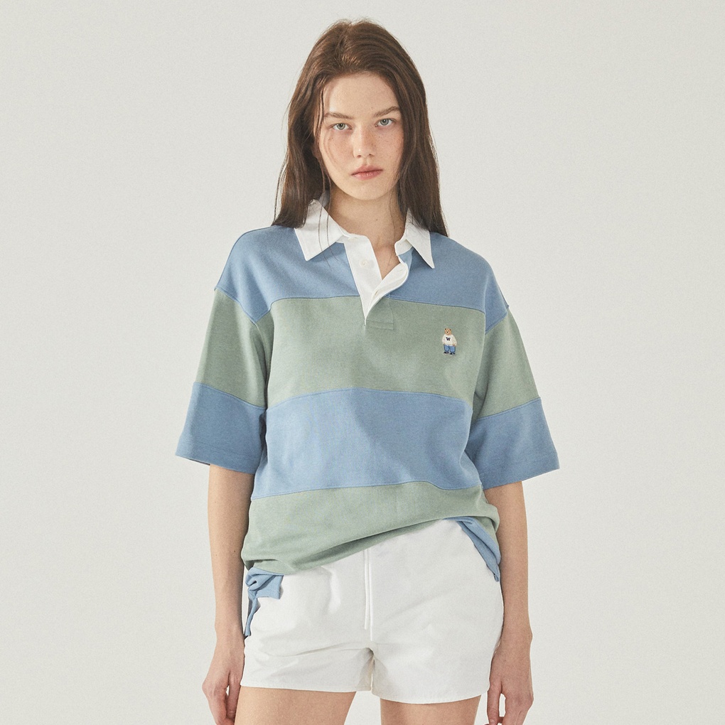 Steve Colorblock Collar T-Shirt / WHHAF3721U- 후아유