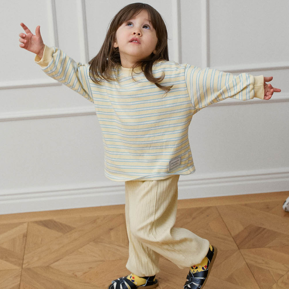 버터 레몬 민트 스트라이프 티셔츠- KIDIKIDI