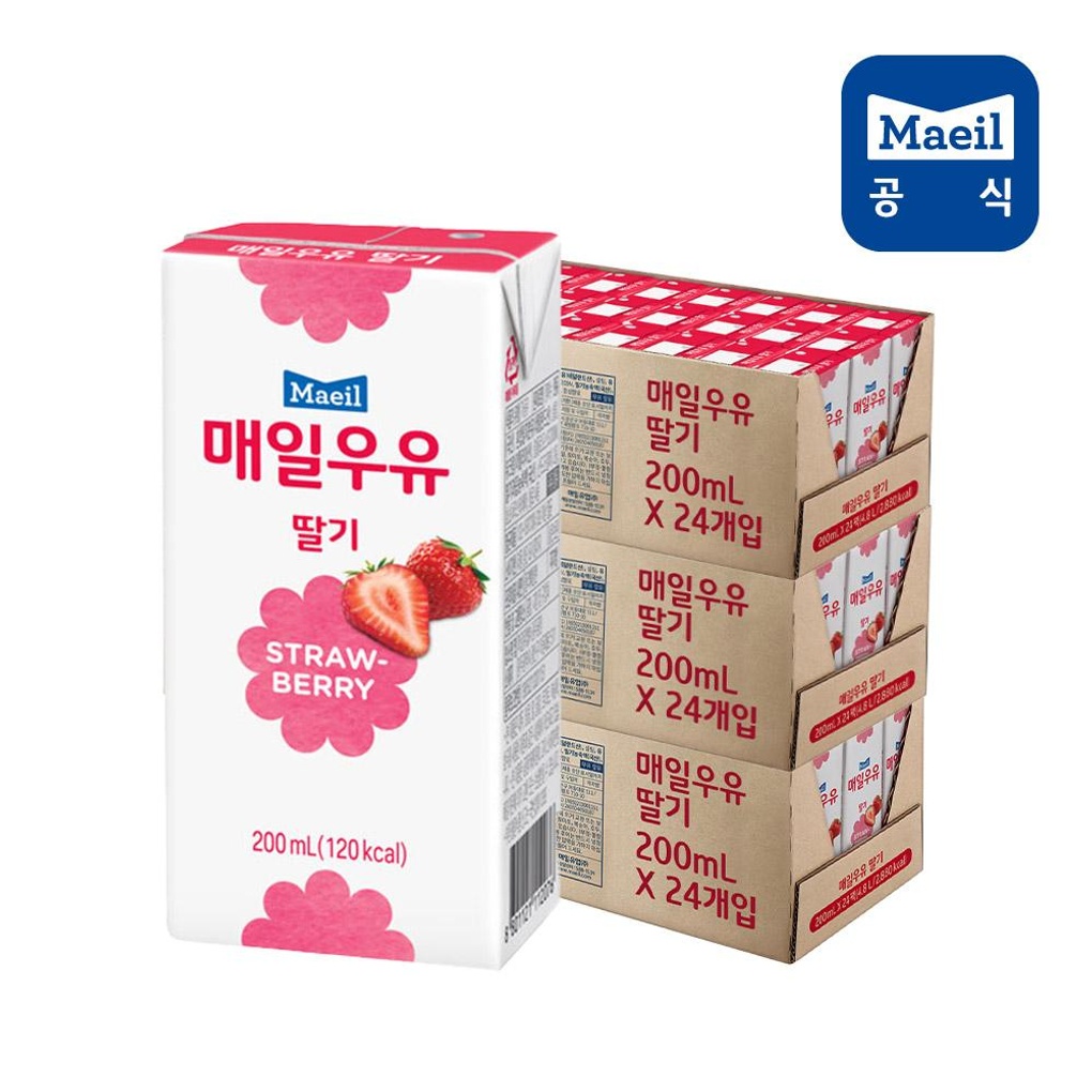 매일 멸균우유 딸기 200ml 72팩/우유/음료/음료수- 이랜드몰