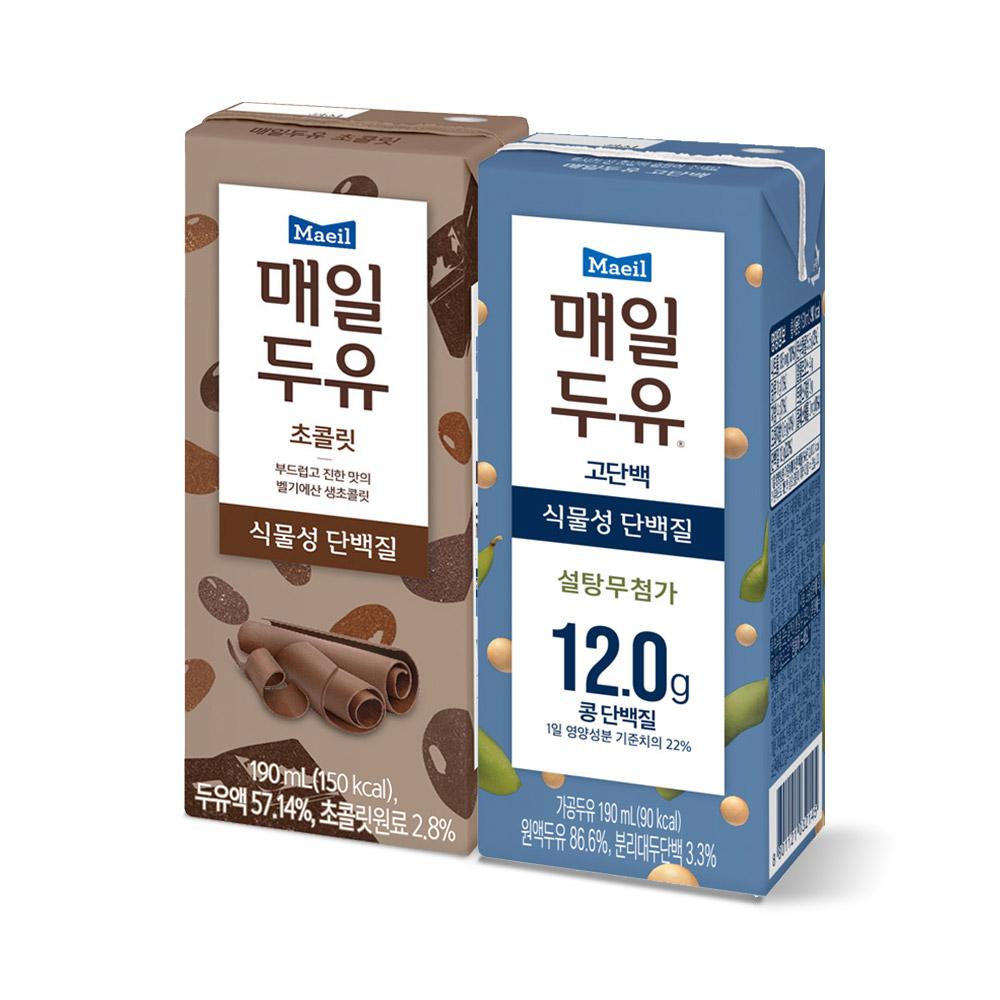매일두유 혼합 초콜릿 190ml 24팩+고단백 190ml 24팩- 이랜드몰