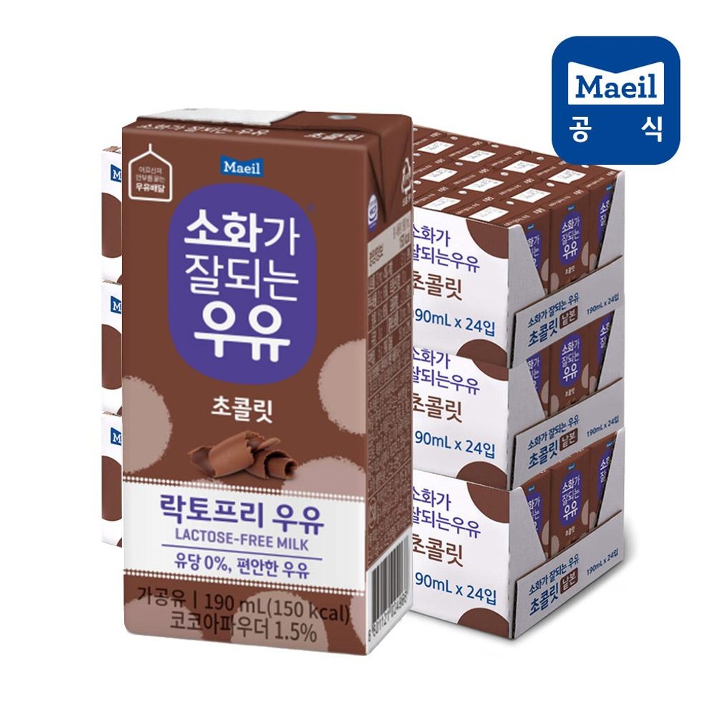 매일 소화가잘되는 초콜릿우유 190ml 72팩/우유/멸균우유/음료/음료수- 이랜드몰