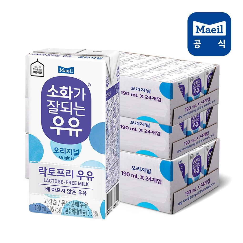 매일 소화가잘되는 멸균우유 190ml 72팩/우유/음료/음료수- 이랜드몰