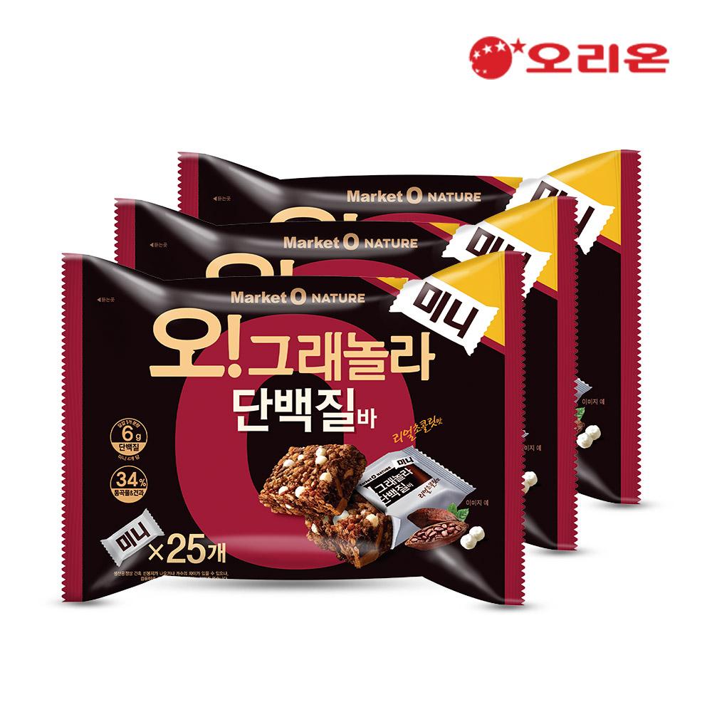 오리온 마켓오 오그래놀라 단백질바 미니(312g,약25입) X 3개- 이랜드몰