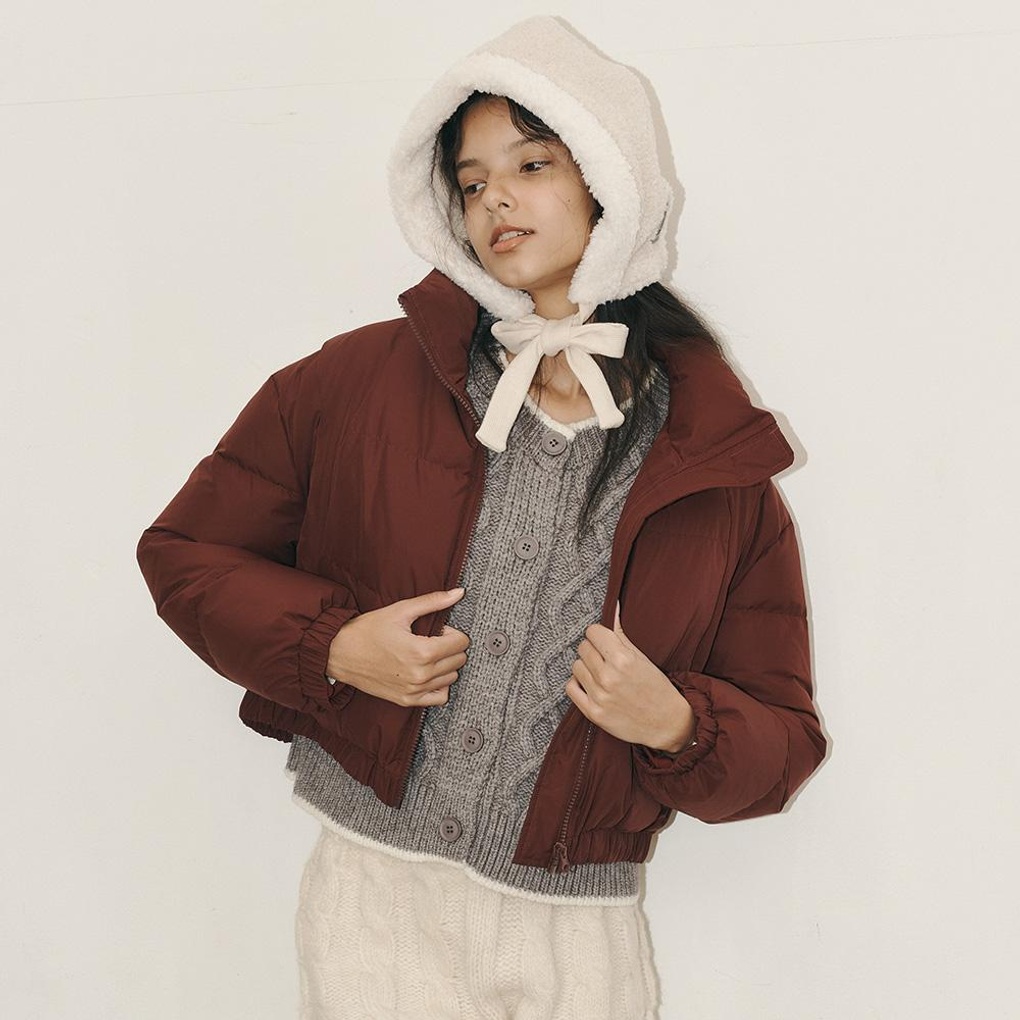 AR_Winter basic short padding_BURGUNDY- 이랜드몰