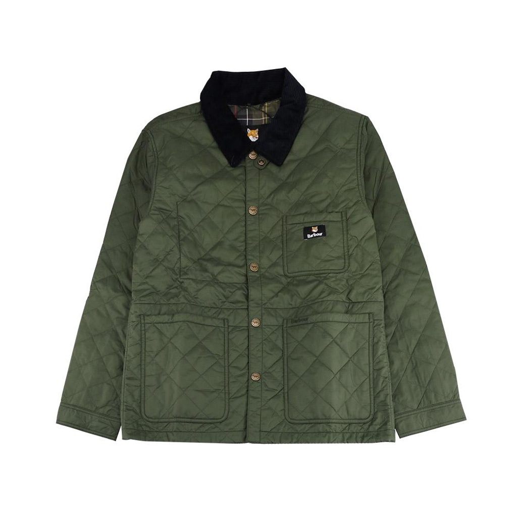 23FW 바버X메종키츠네 MQU1735 GN73 남성 캐닝 퀼팅 자켓 그린- 이랜드몰
