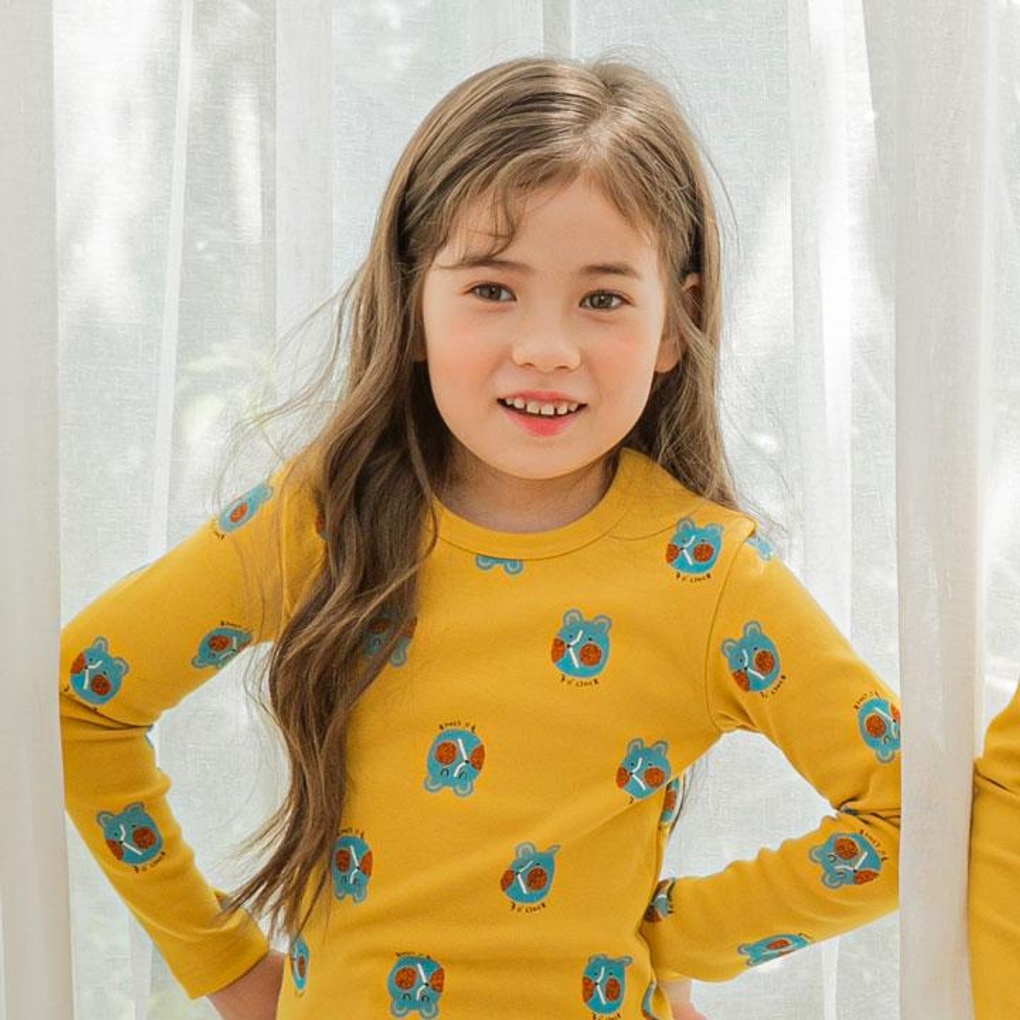 따뜻한 피치 기모 겨울 내의 남여공용 귀여운 내복 실내복- KIDIKIDI