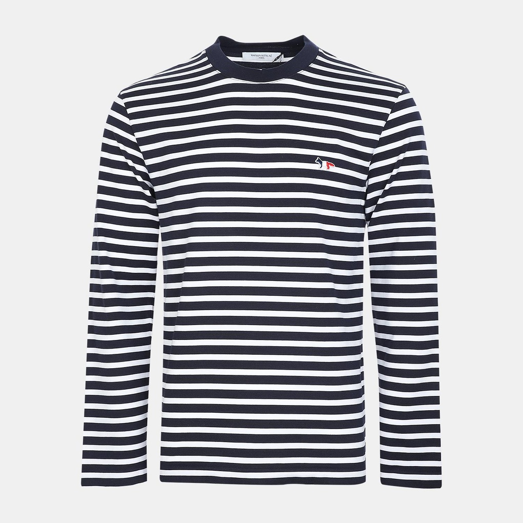 메종키츠네 트리컬러 스트라이프 긴팔티 네이비 FU00115KJ0044 S480- 이랜드몰