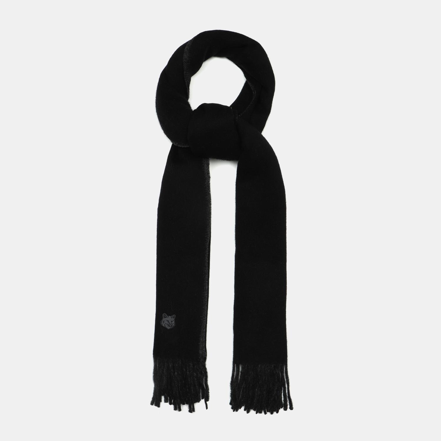 메종키츠네 폭스헤드 패치 울 스카프 블랙 LM06201WA0018 O190- 이랜드몰