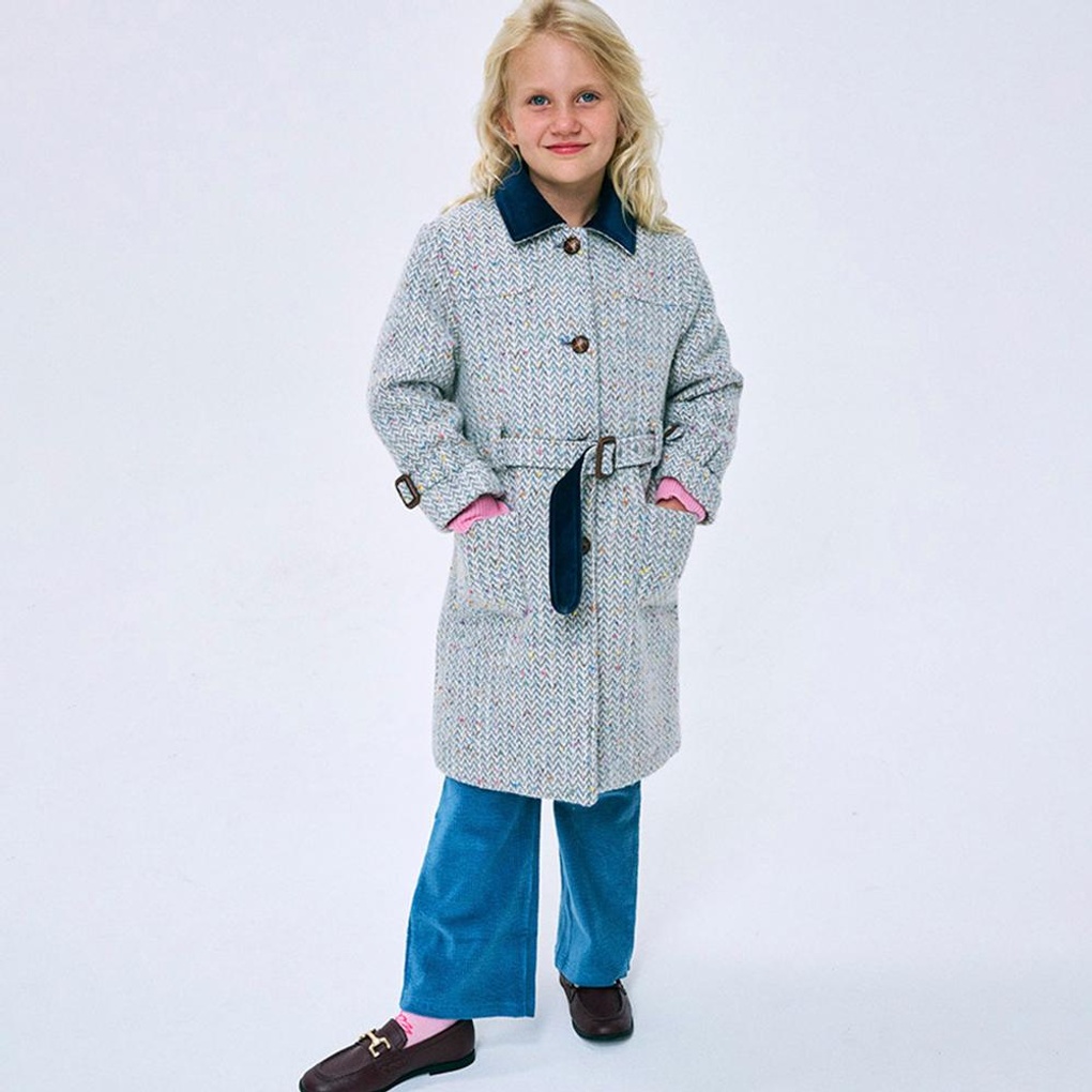 KIDS TWEED WINTER SINGLE COAT_GREY NAVY- 이랜드몰