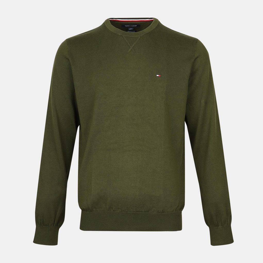 타미힐피거 남자 22FW 시그니처 크루넥 니트 카키 78J3330 701- 이랜드몰