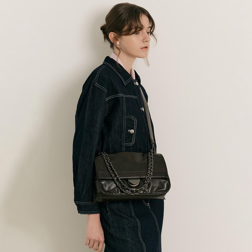WD_Leather chain bag_BROWN- 이랜드몰