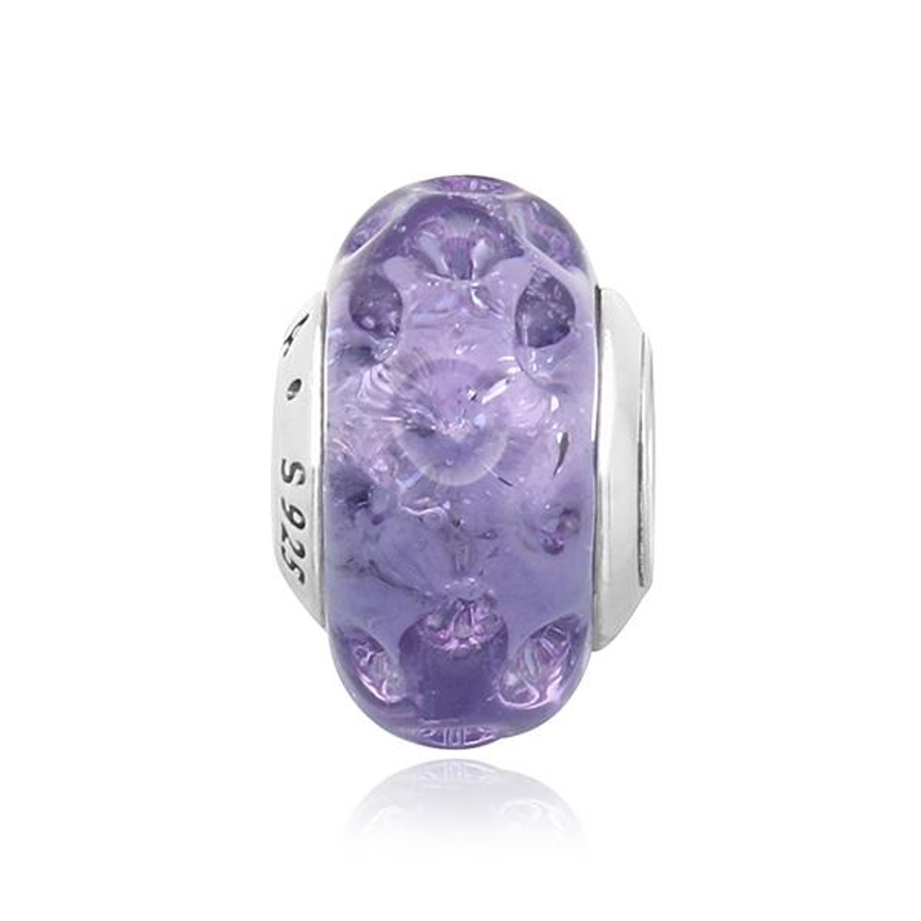 판도라 798875C00 웨이비 라벤더 글라스 무라노 실버 참- 이랜드몰