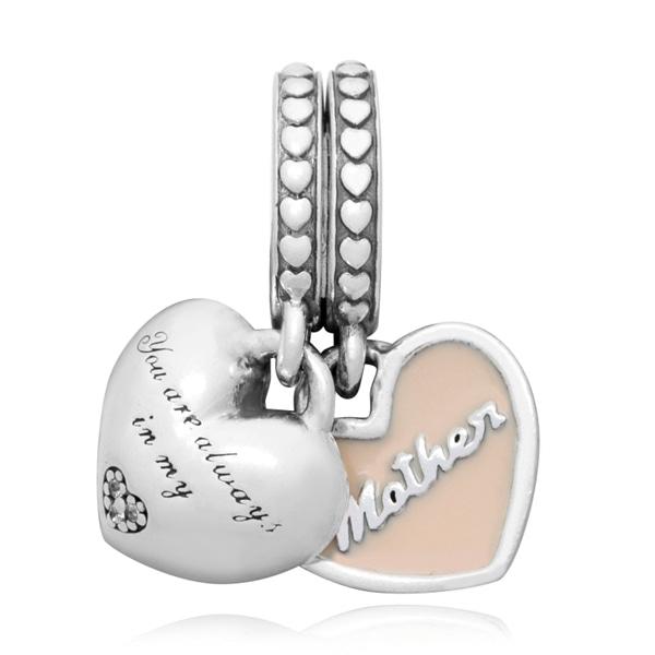 판도라 792072EN40 엄마와 딸 하트 펜던트 겸 댕글 실버 참- 이랜드몰