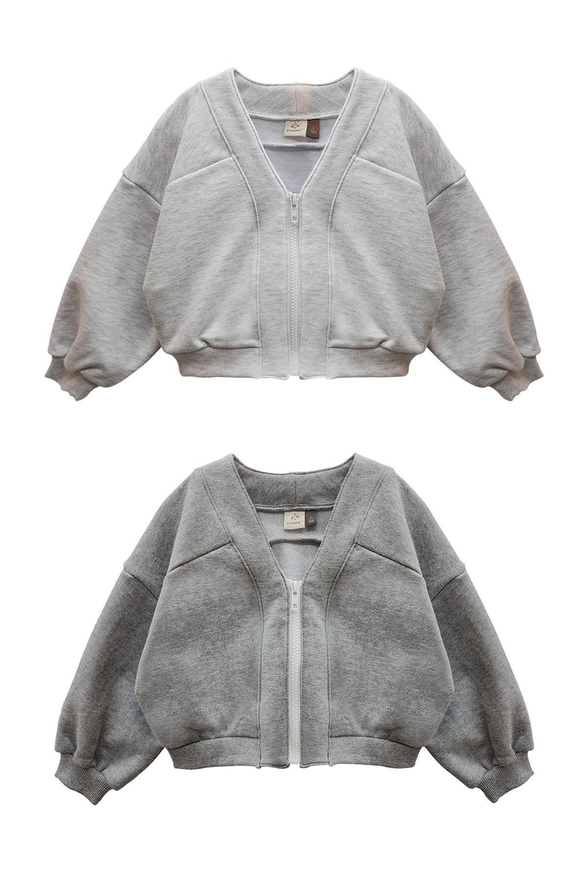 V cut zip-up- KIDIKIDI