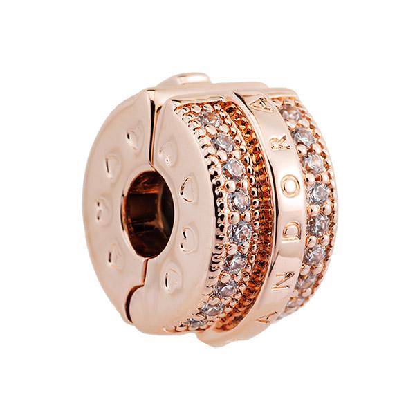 판도라 로즈 스파클링 파베 라인즈 & 로고 클립 참 789042C01- 이랜드몰