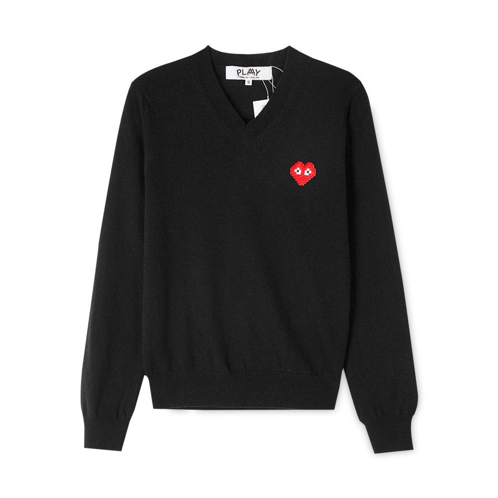 꼼데가르송 남성 레드와펜 브이넥 블랙 니트 AZ N081 051 1- 이랜드몰