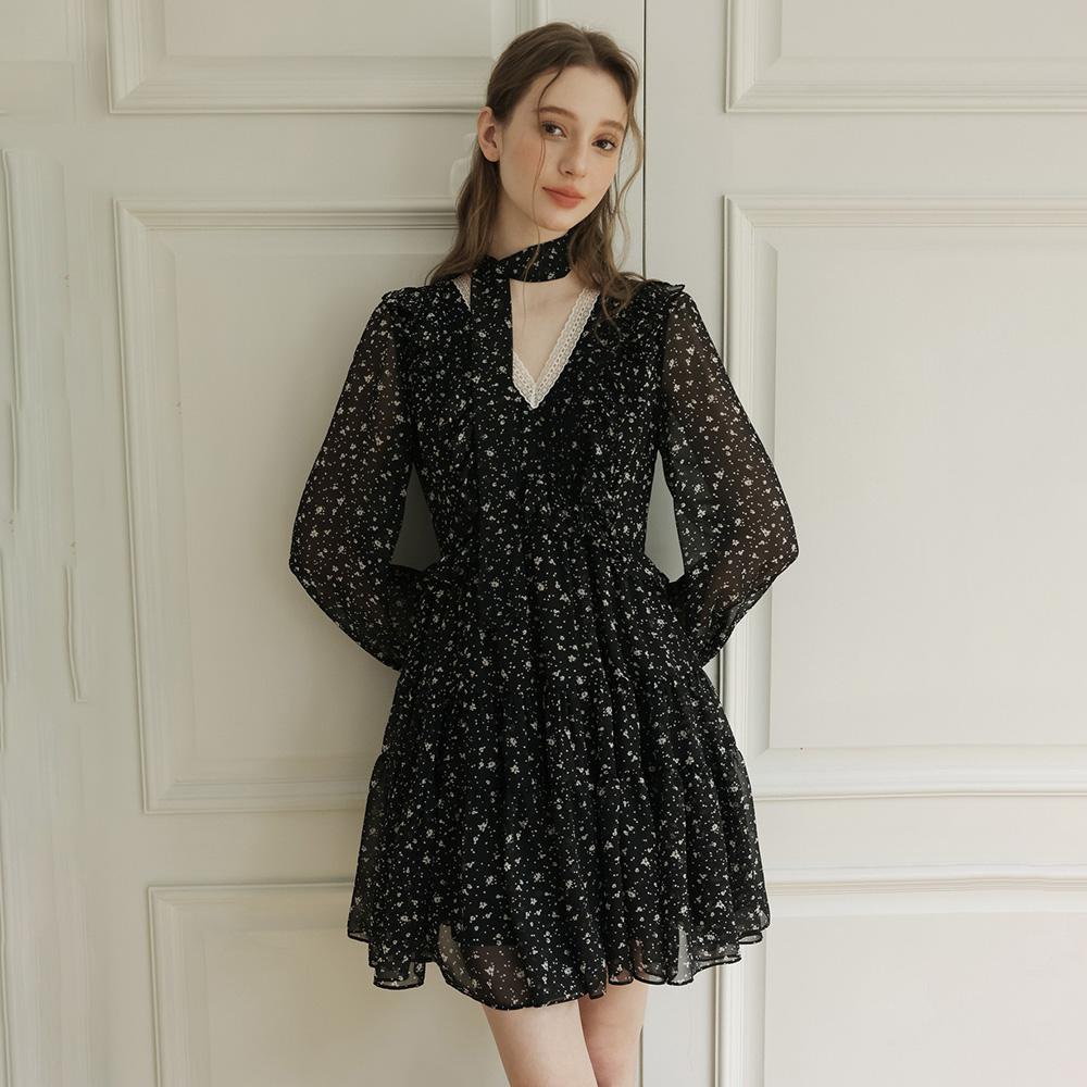 Cest_See-though chiffon v-neck dress- 이랜드몰