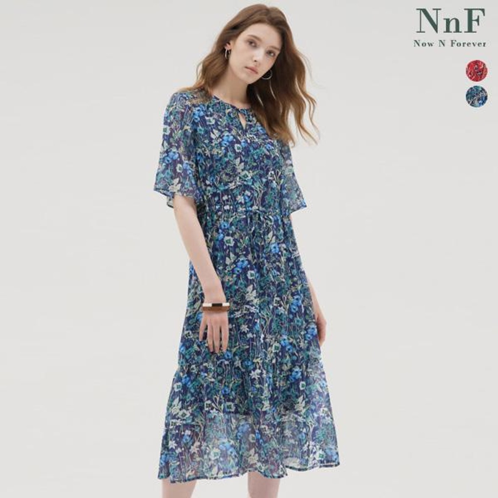 NNF 하늘하늘 썸머 플라워 쉬폰 원피스- 이랜드몰