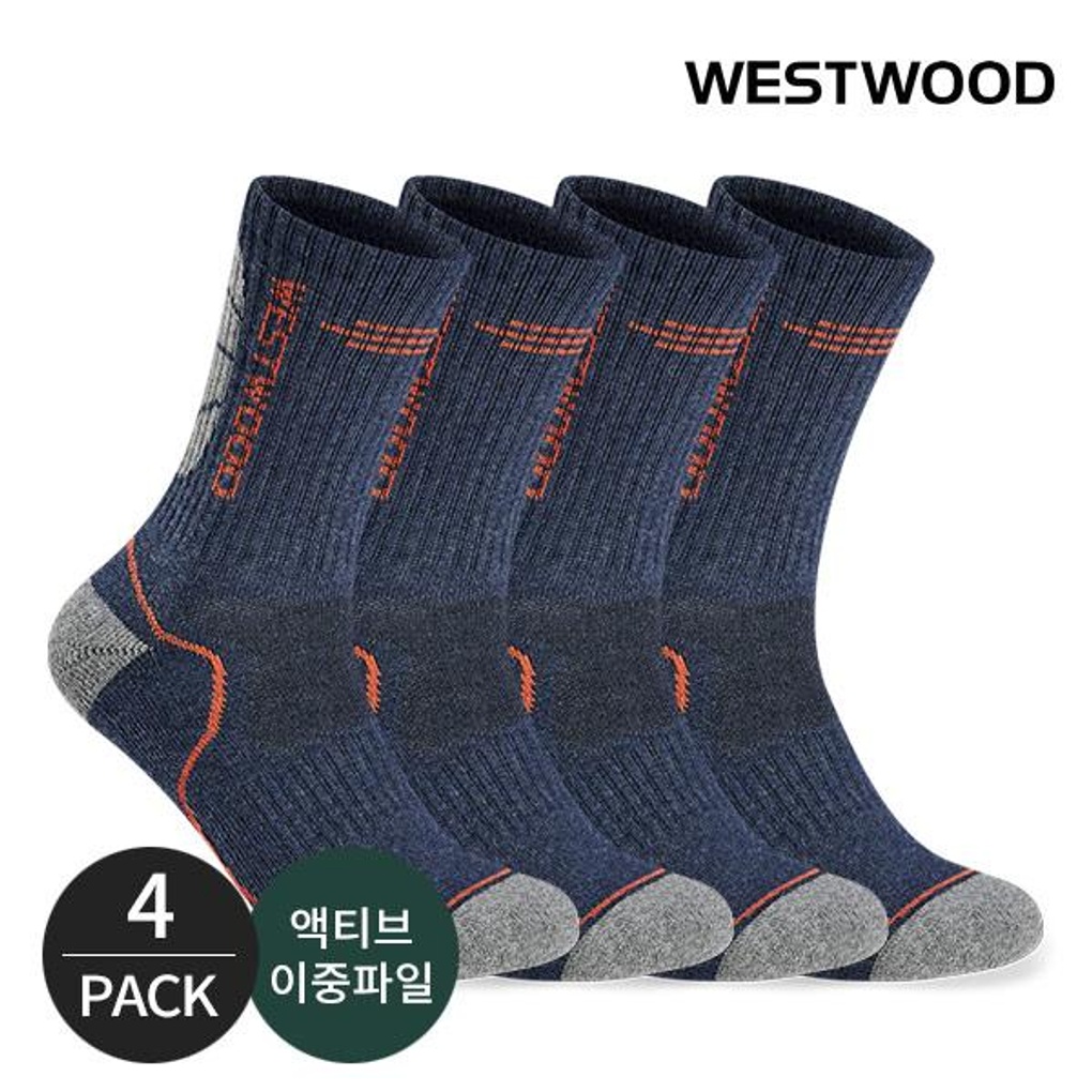웨스트우드 남성 컬러라인 등산 장목양말 4P_BL- 이랜드몰
