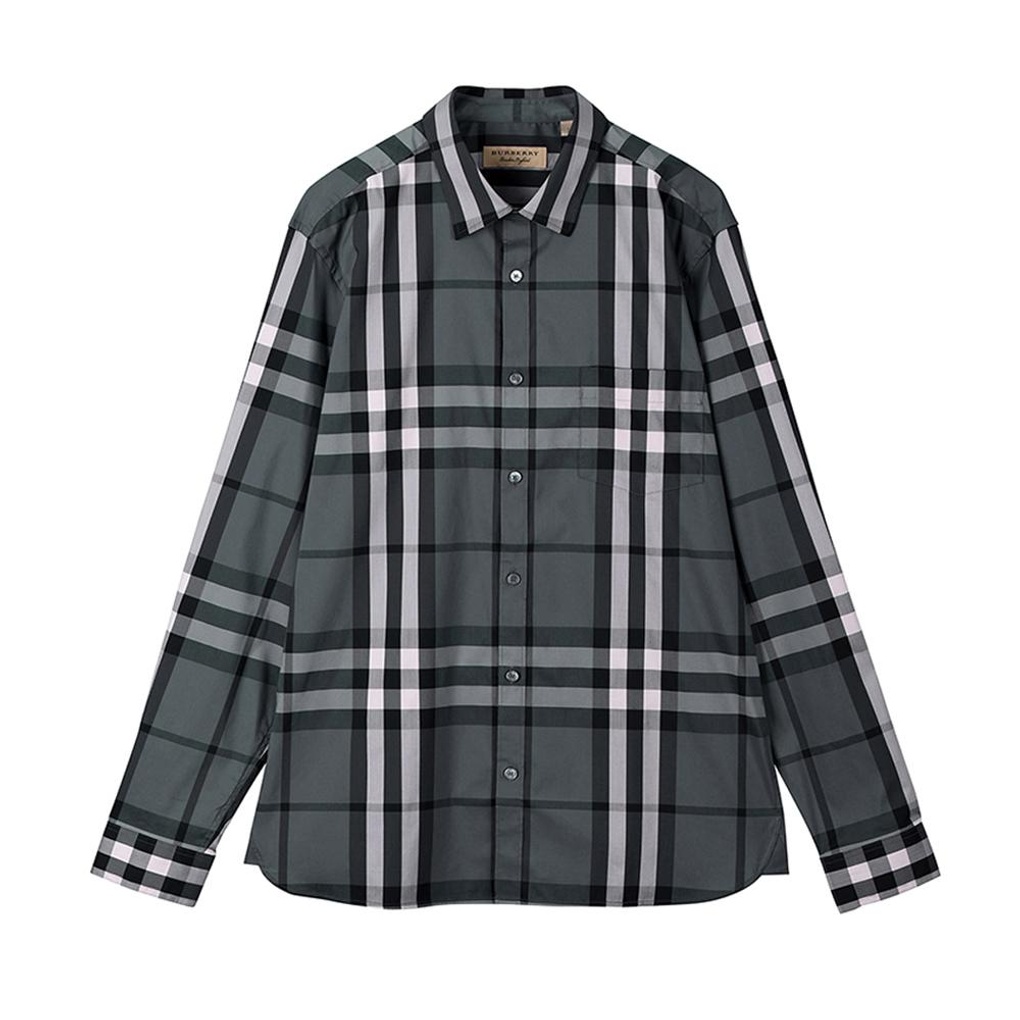 [버버리] 남성 넬슨 체크 긴팔셔츠/차콜/39835371- 이랜드몰