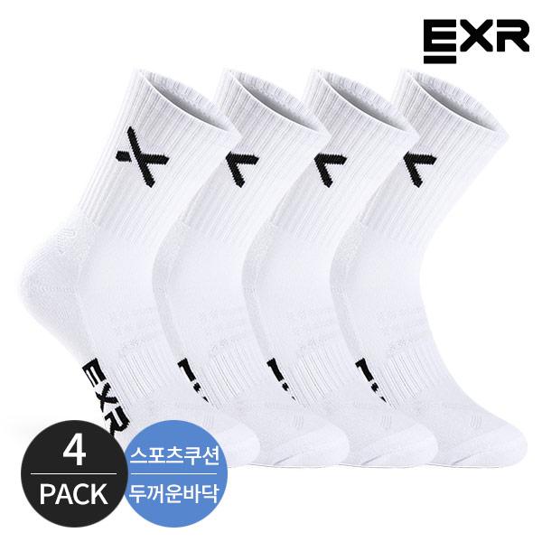 EXR 여성 스포츠 쿠션 베이직 스탠다드 장목양말 4P_WHBK- 이랜드몰
