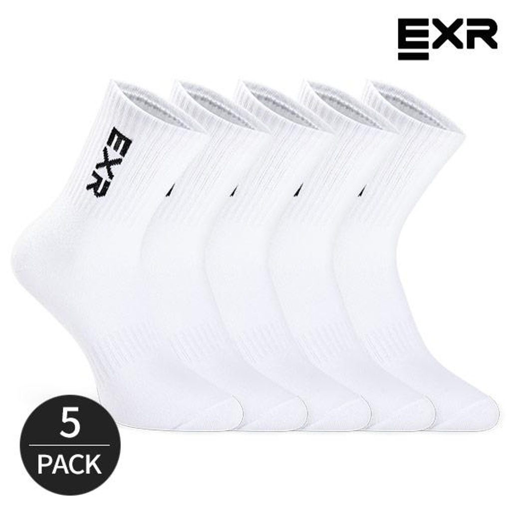 EXR 여성 로고포인트 스탠다드 중목양말 5P_BK- 이랜드몰