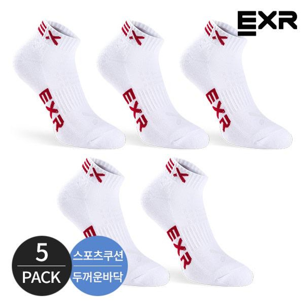 EXR 여성 스포츠 쿠션 넥 컬러라인 발목양말 5P_WHRD- 이랜드몰