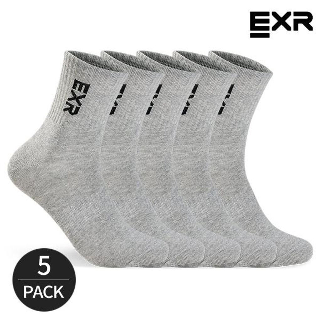 EXR 남성 로고포인트 스탠다드 중목양말 5P_GY- 이랜드몰